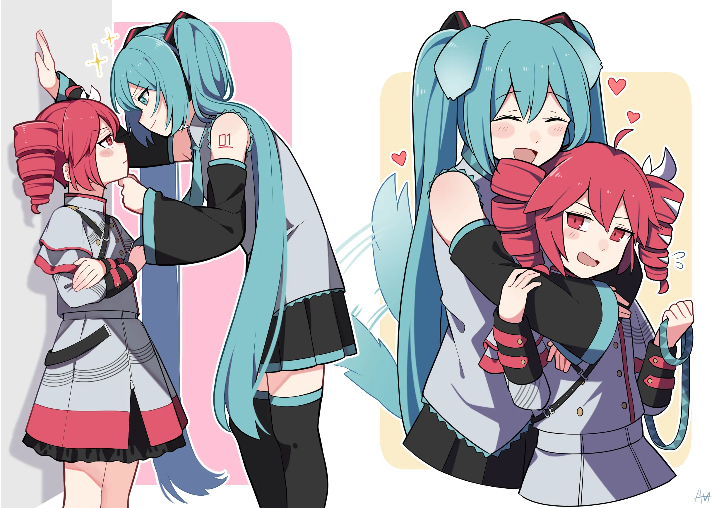 Dynasty Reader » Image › sato (r017xts117), Miku x Teto, VOCALOID, UTAU, Height gap, Yuri ...